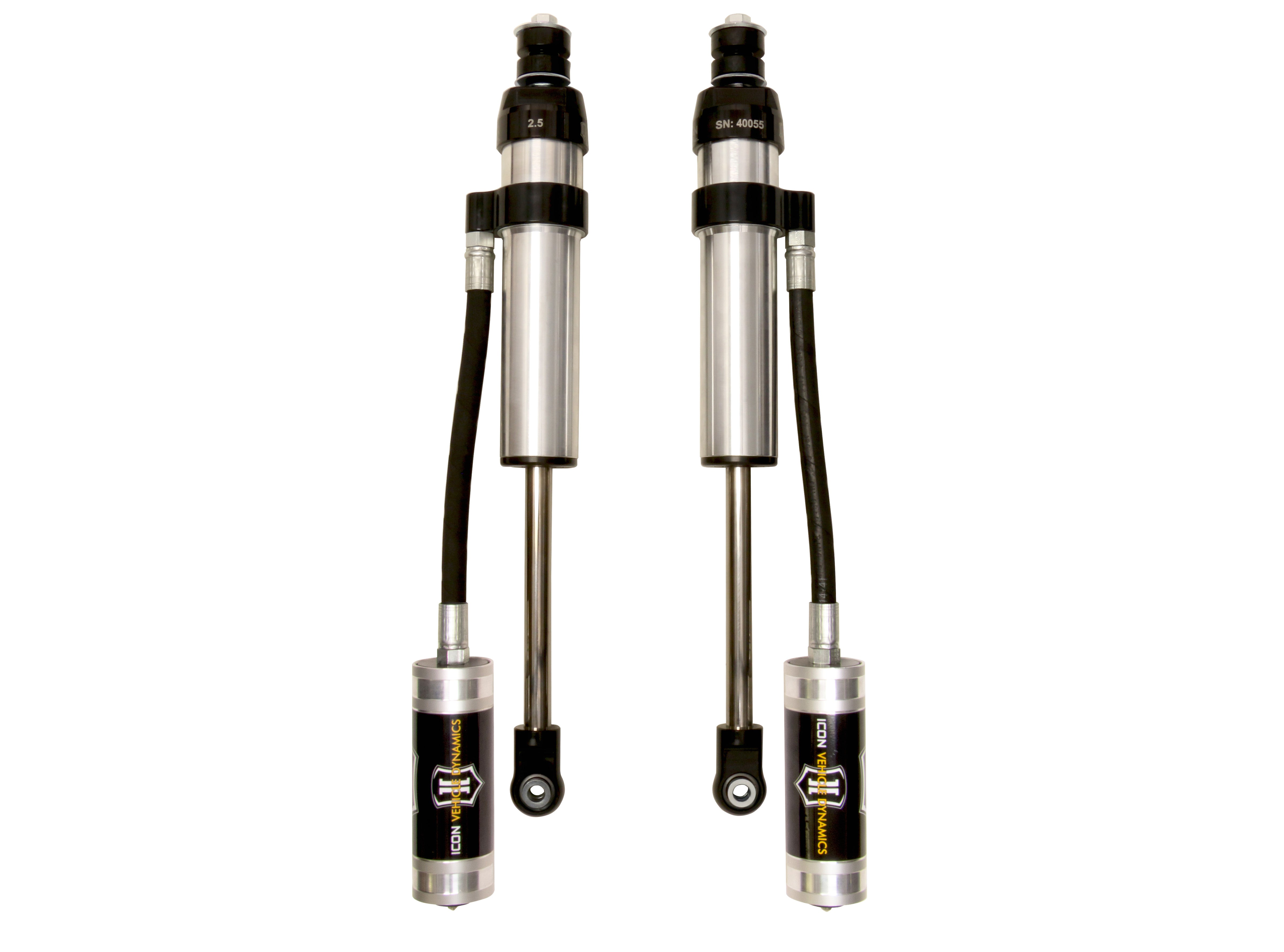 Icon 2.5 Remote Reservoir Shocks Front Pair for 2005-2022 Ford F250 Su