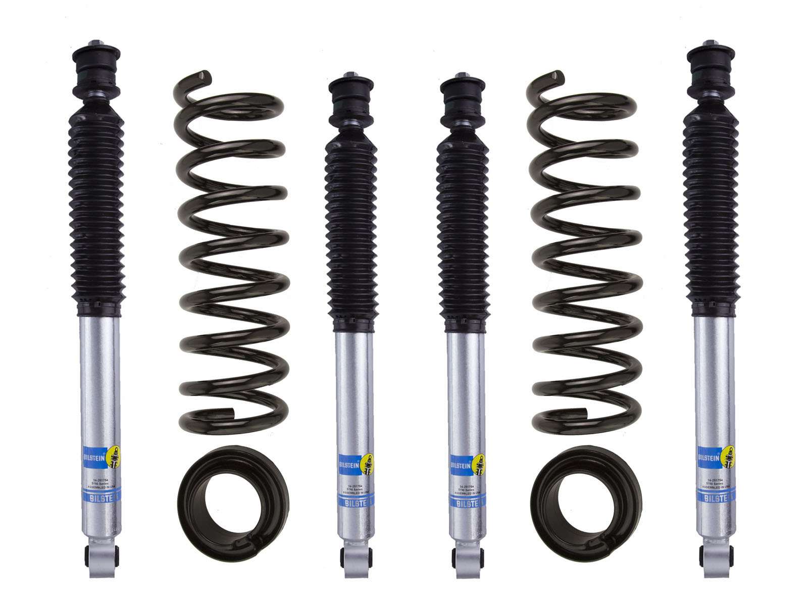 Bilstein 5112 Leveling Kit+Rear 5100 Shocks for 14-22 2500 4WD 2 Gas