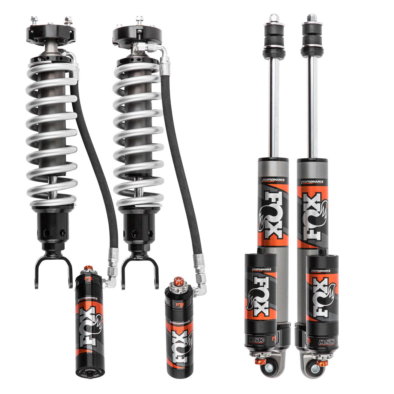 Fox 2.5 Performance Elite Adjustable Coilover w/ Reservoir + Rear Shoc