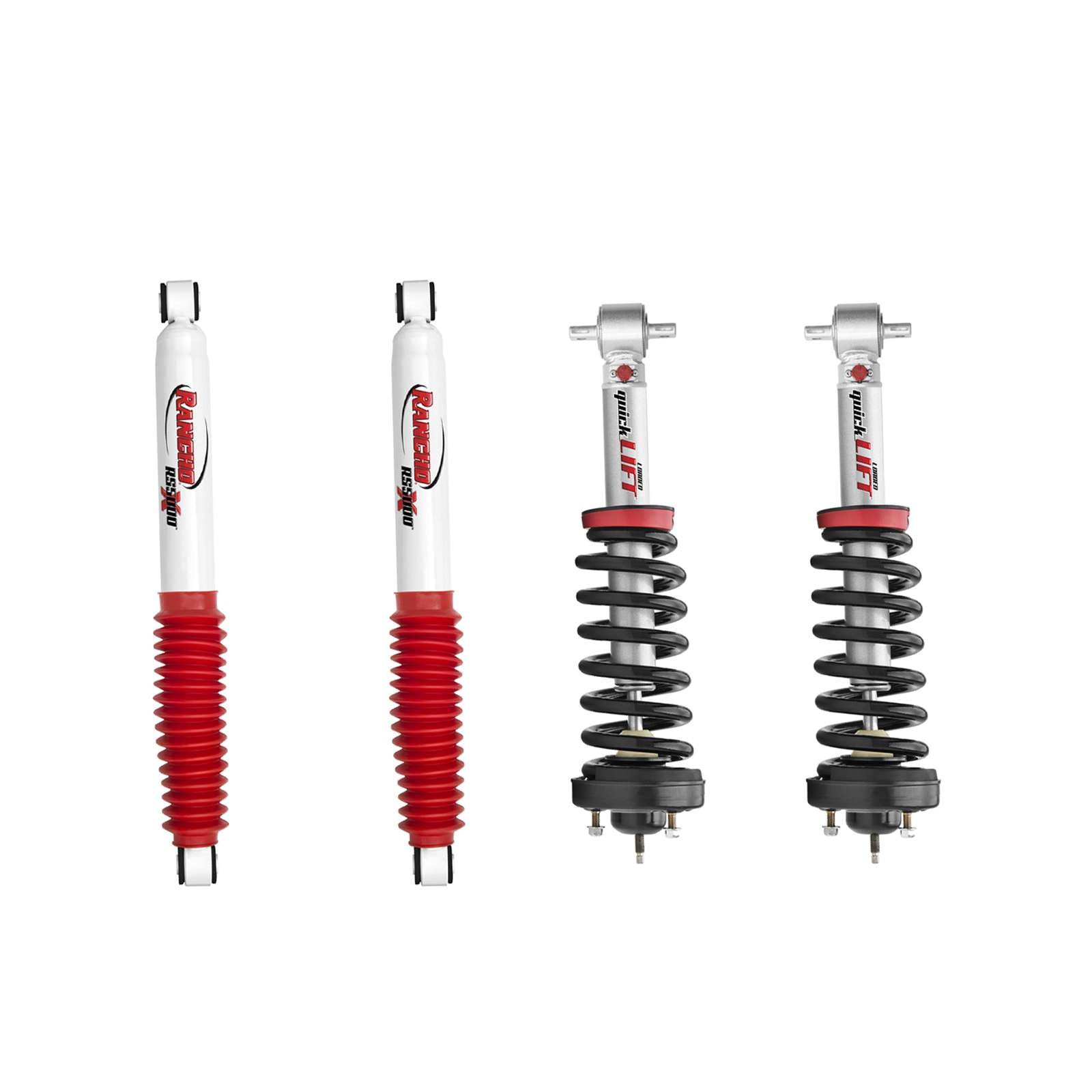Rancho Quicklift Leveling Strut + Rear RS5000x Gas Shocks Set for 2014