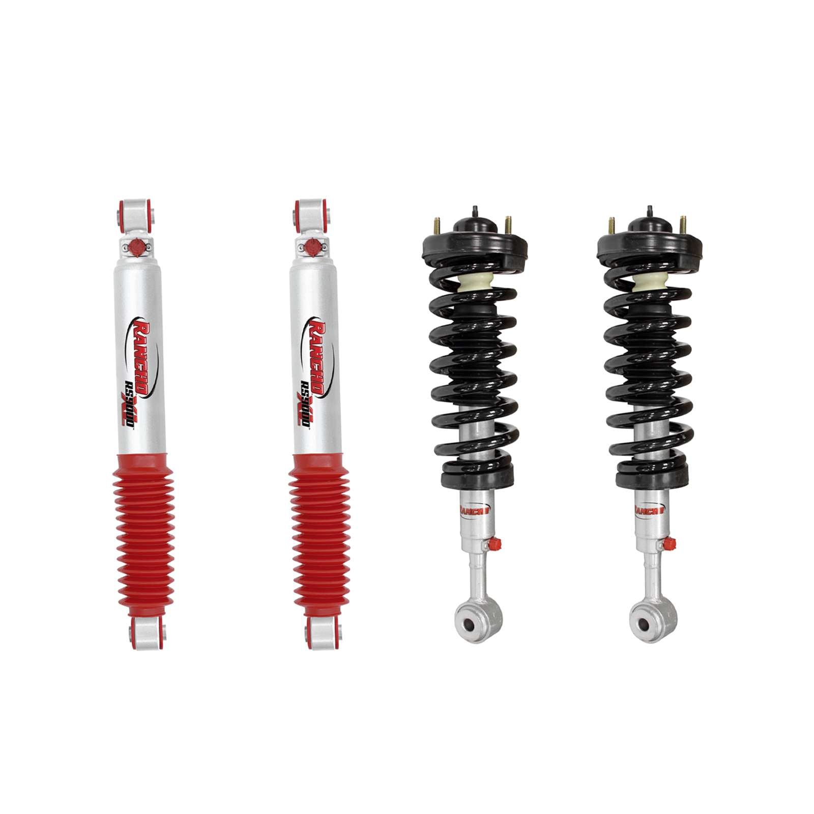 Rancho Quicklift Leveling Strut + RS9000XL Adjustable Shocks Set for 2